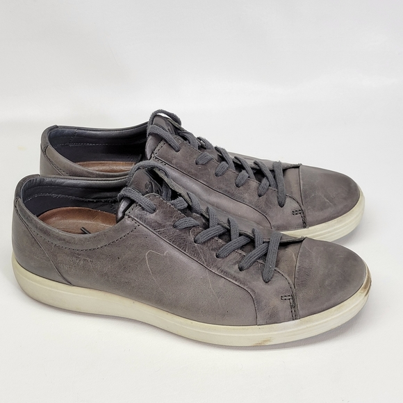 Ecco | Shoes | Ecco Mens Soft 7 Danish Design Gray Leather Shoes Size ...